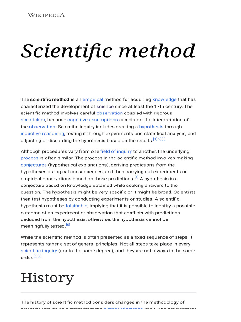 Scientific Method - Wikipedia | PDF