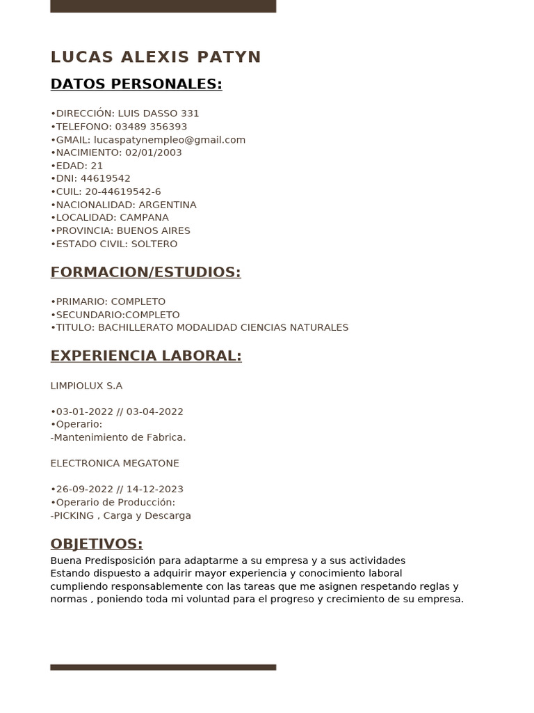 Lucas Patyn - CV | PDF