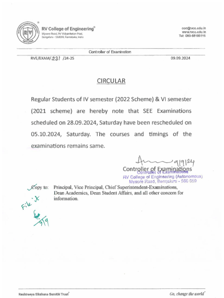 Exam Rescheduled | PDF