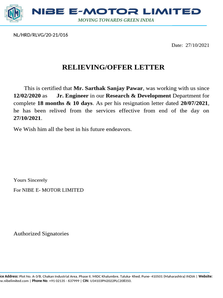 Ganesh Offer Letter | PDF
