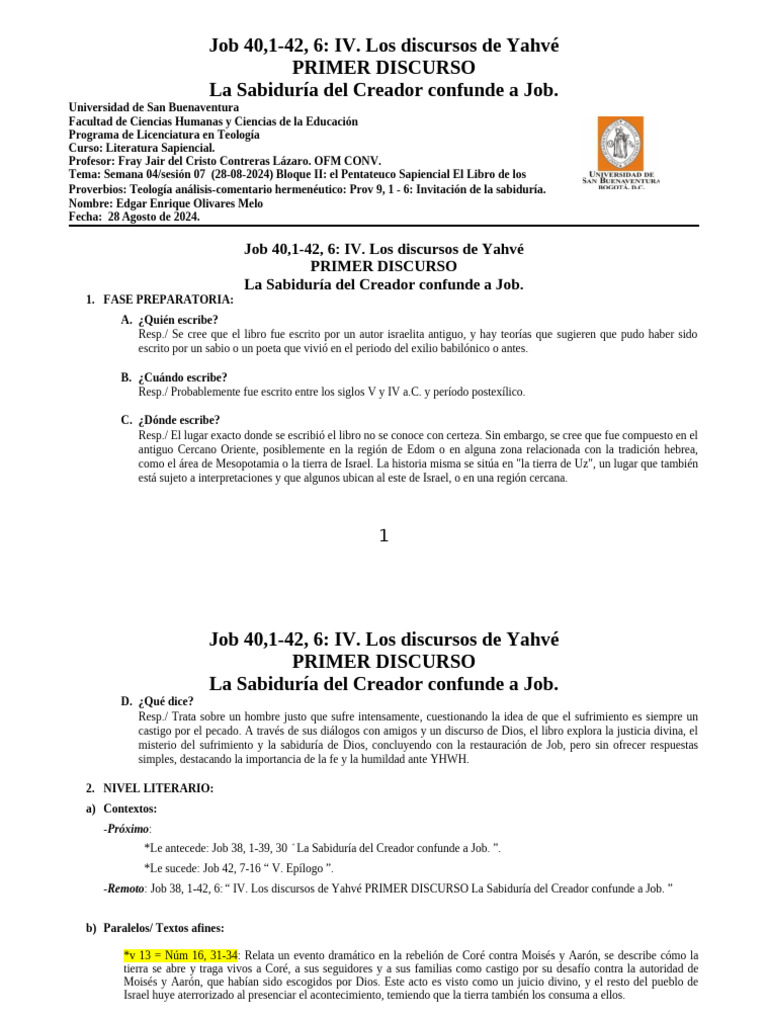 Semana 05 Sesión 09 Bloque Ii El Pentateuco Sapiencial El Libro De Job