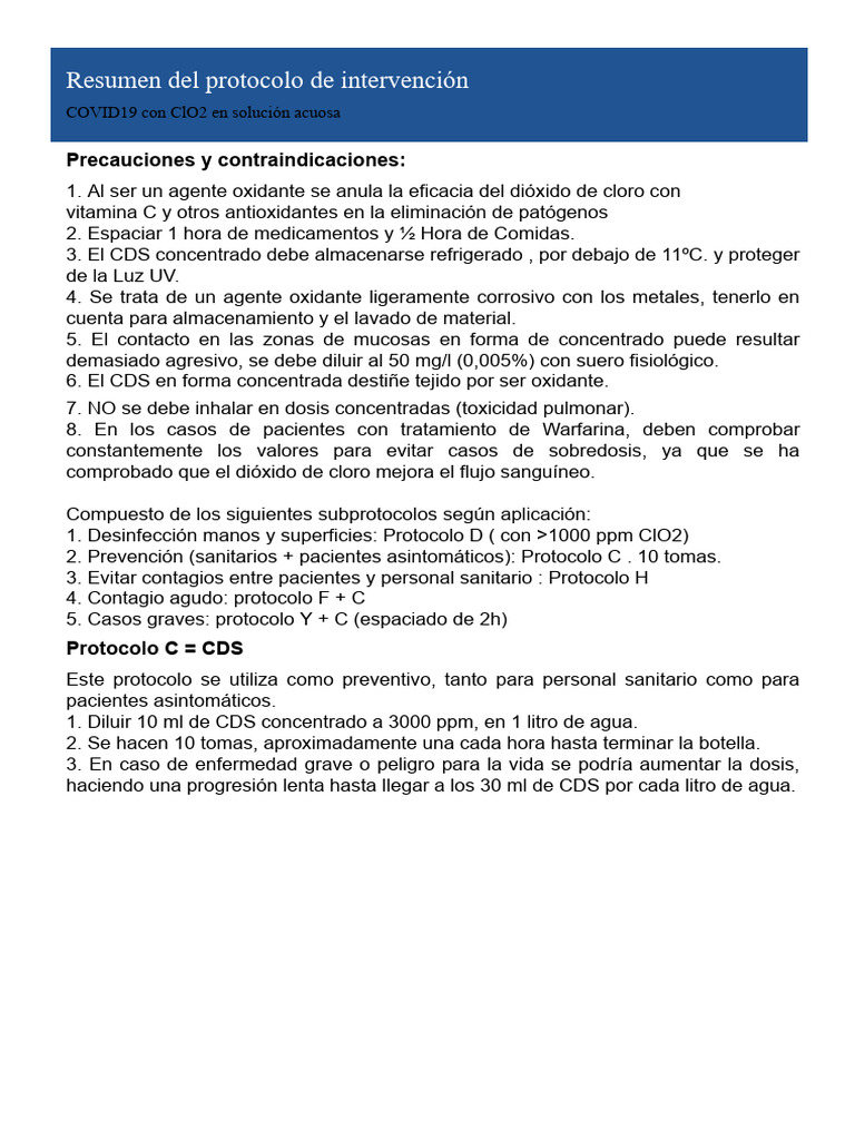 Andreas Kalcker - Resumen Del Protocolo de Intervención COVID19 Con ...
