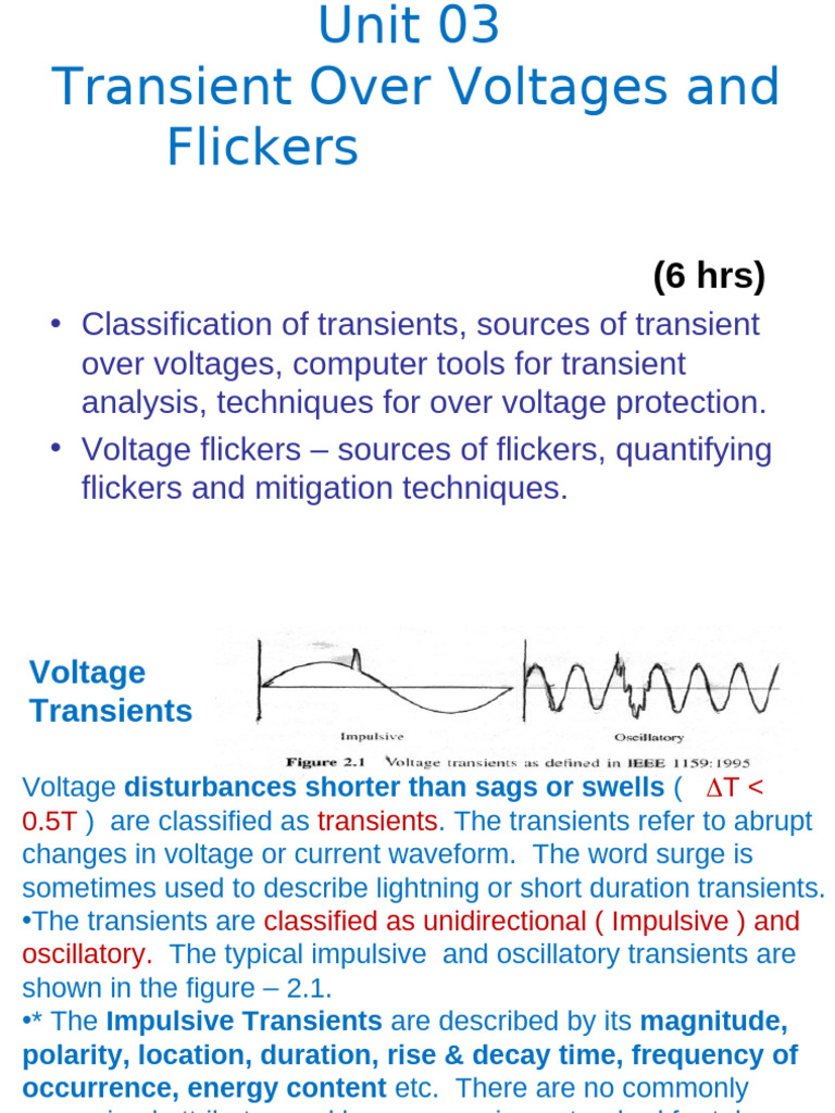 Unit 3-Transient Over Voltages and flickerTND | PDF