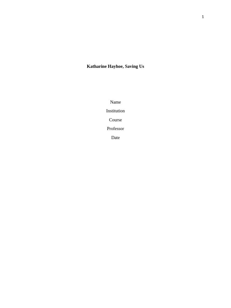 Saving Us | PDF