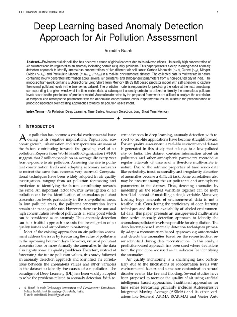 Deep Learning Based Anomaly Detection Approach For Air Pollution Assessment | PDF | Time Series ...