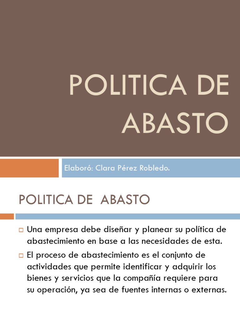 U2 Act1 Politica Abasto | PDF
