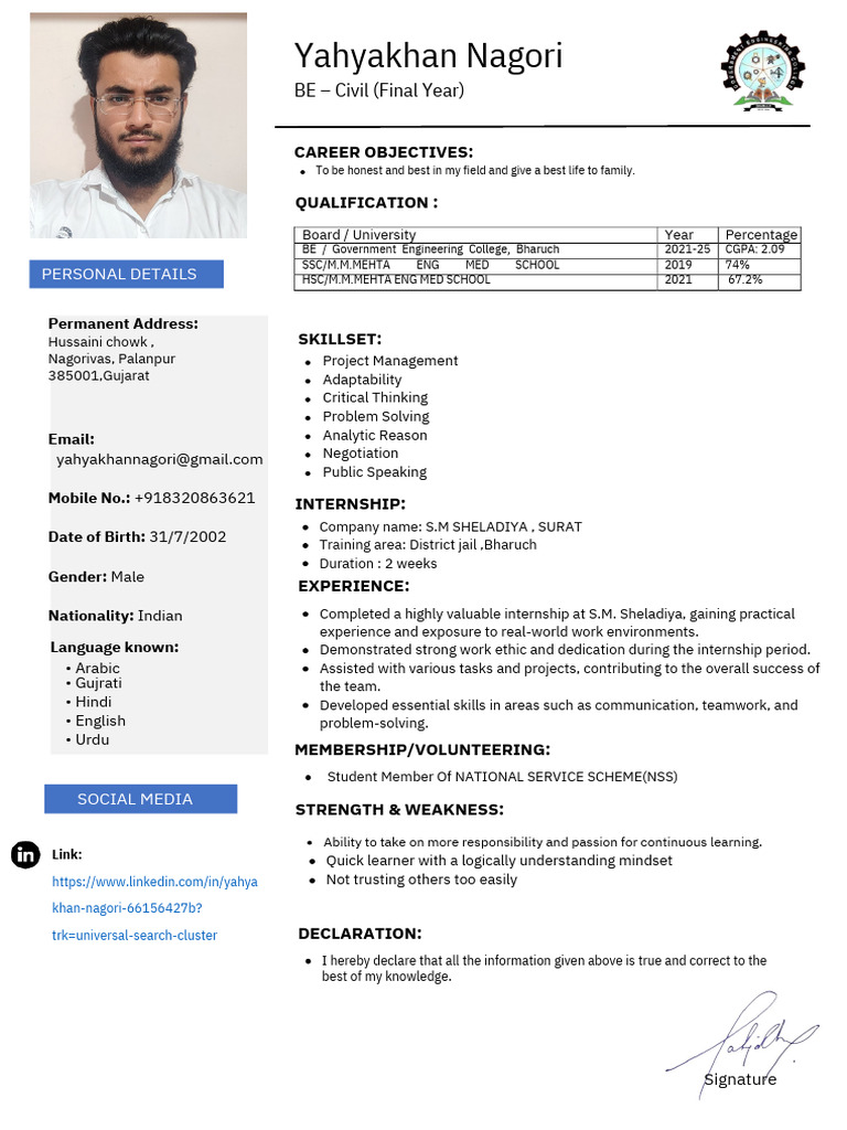 Final Resume YAHYA | PDF