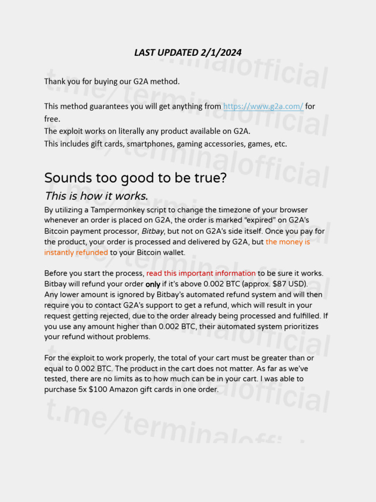 2024 Feb G2A METHOD | PDF