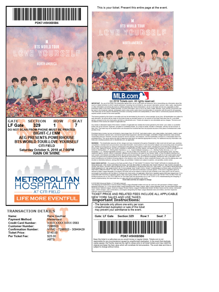 LF Gate 329 1 7: Bighit CJ Enm Aeg Presents Powerhouse Bts World Tour Love Yourself Rain or ...