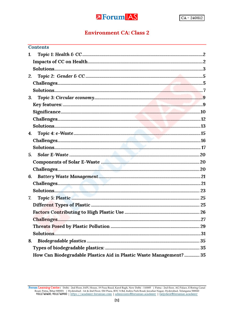 Environment Class 2 | PDF