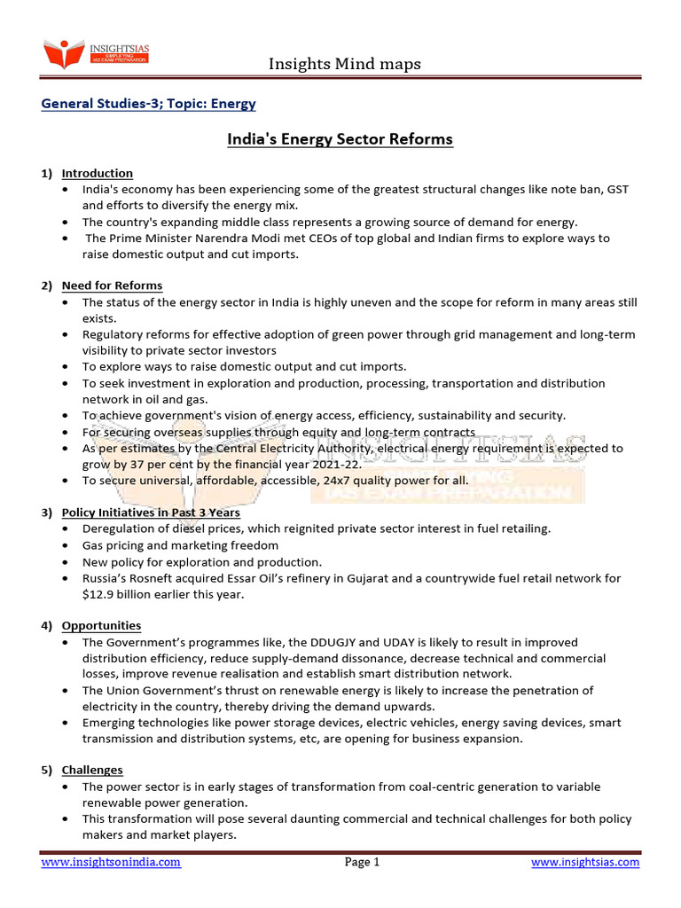 Indias Energy Sector Reforms 1 | PDF