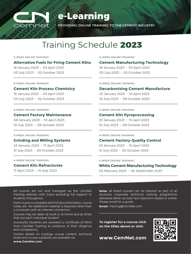 CemNet Training Schedule 2023 | PDF