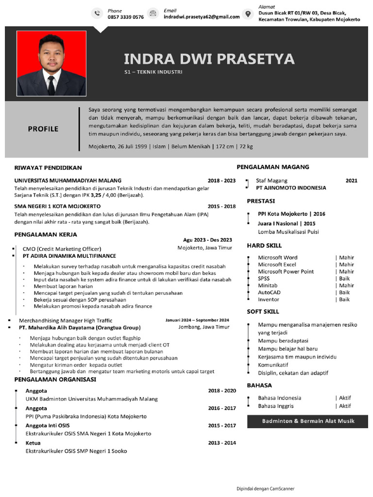 Cv. Indra Dwi Prasetya S.T | PDF