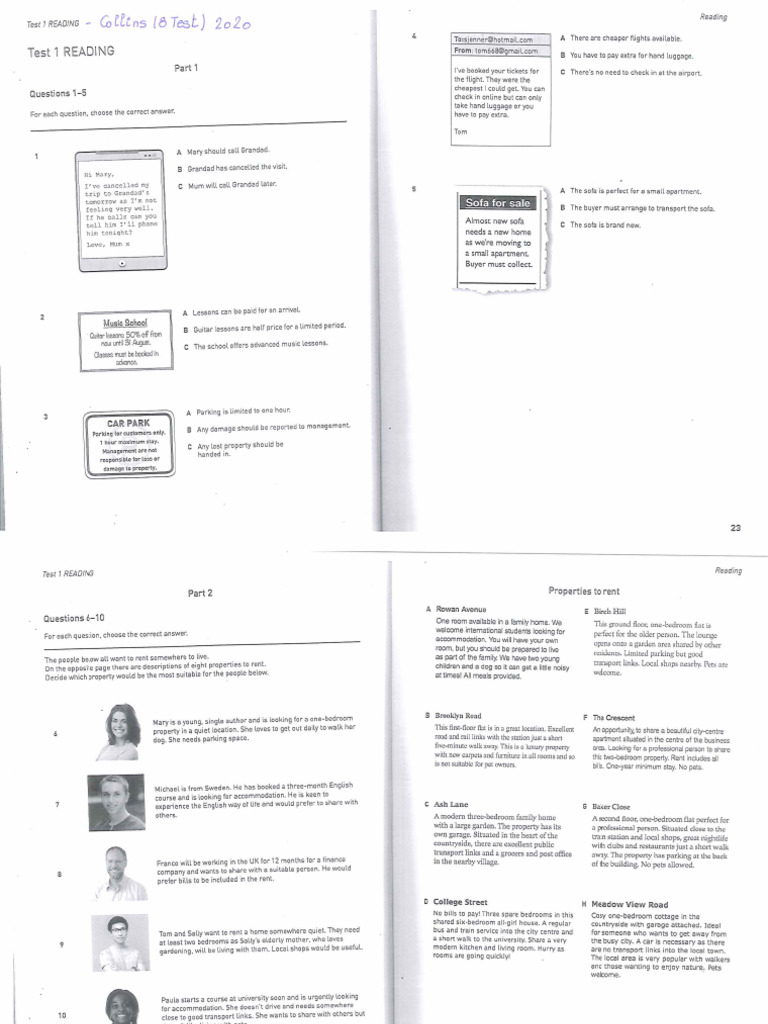 Collins. Test 1 (2020) | PDF