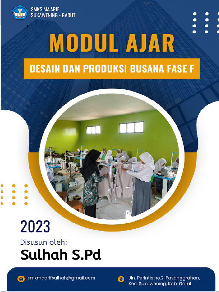 Modul Ajar Desain Dan Produksi Busana Fase F (MEMBUAT SERAGAM PRAKTIK) | PDF
