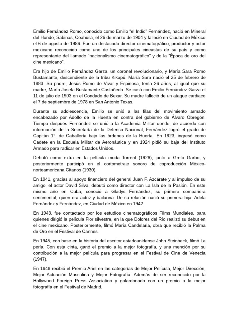 Emilio Fernández Romo | PDF