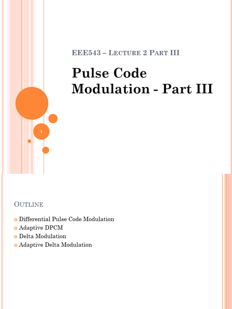 EEE543 DCS - Lecture 2 - Part III | PDF | Sampling (Signal Processing) | Signal To Noise Ratio
