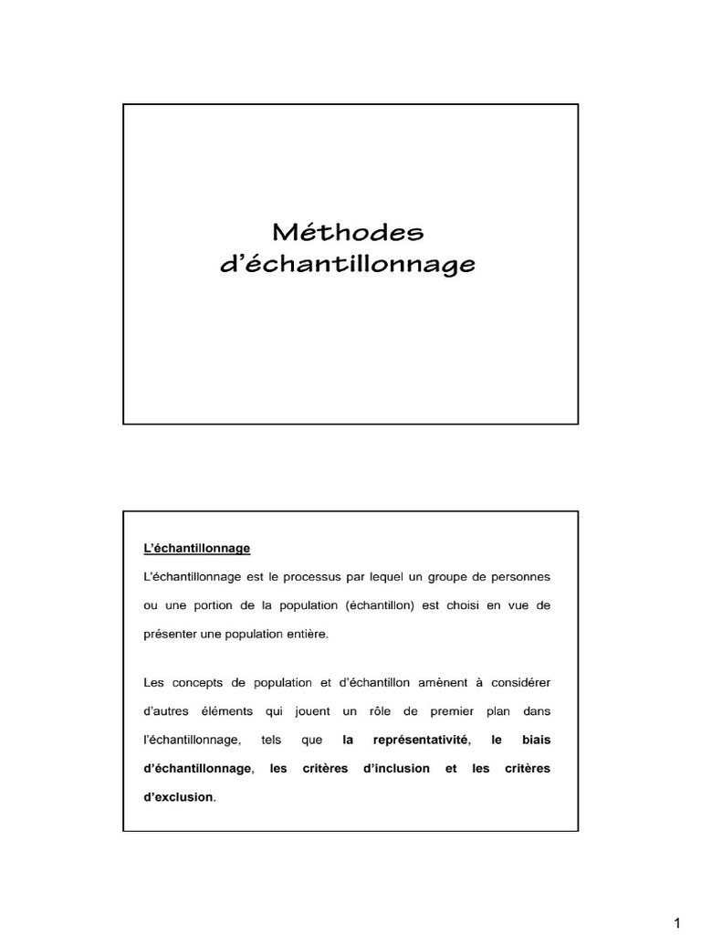 Méthodes D'échantillonnage | PDF