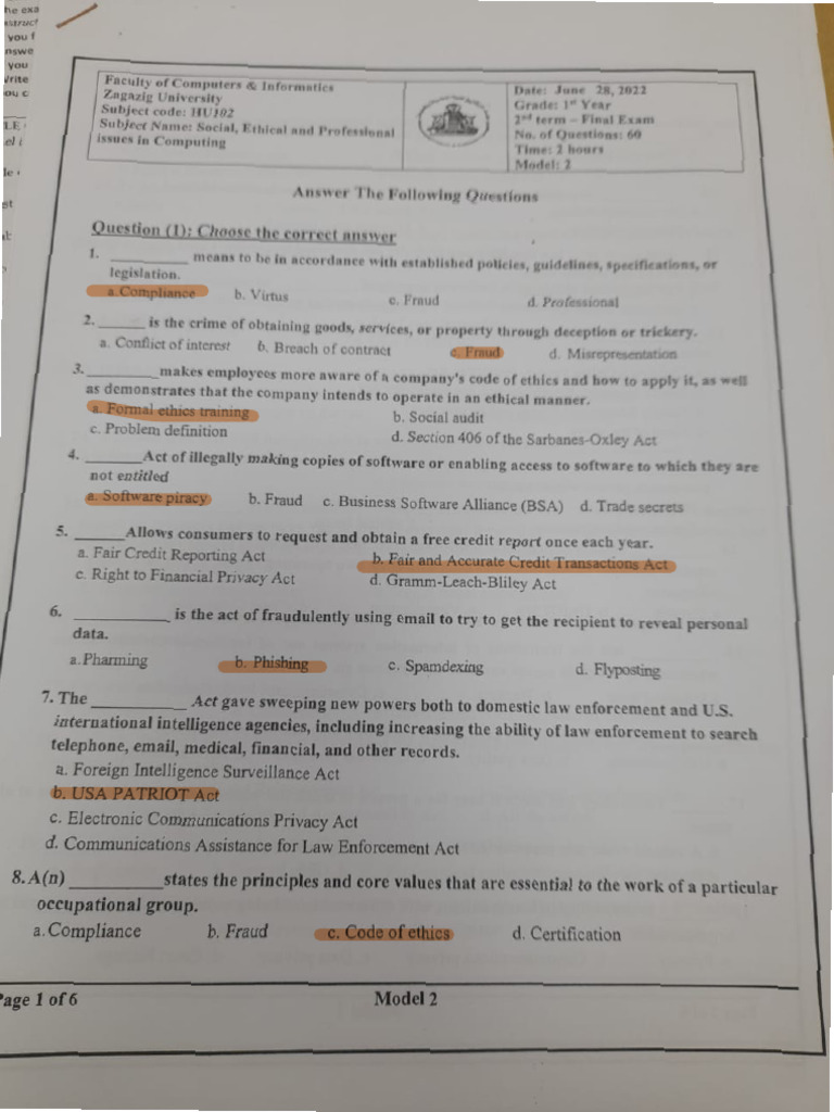 Final 2022 Solution - Ethics | PDF