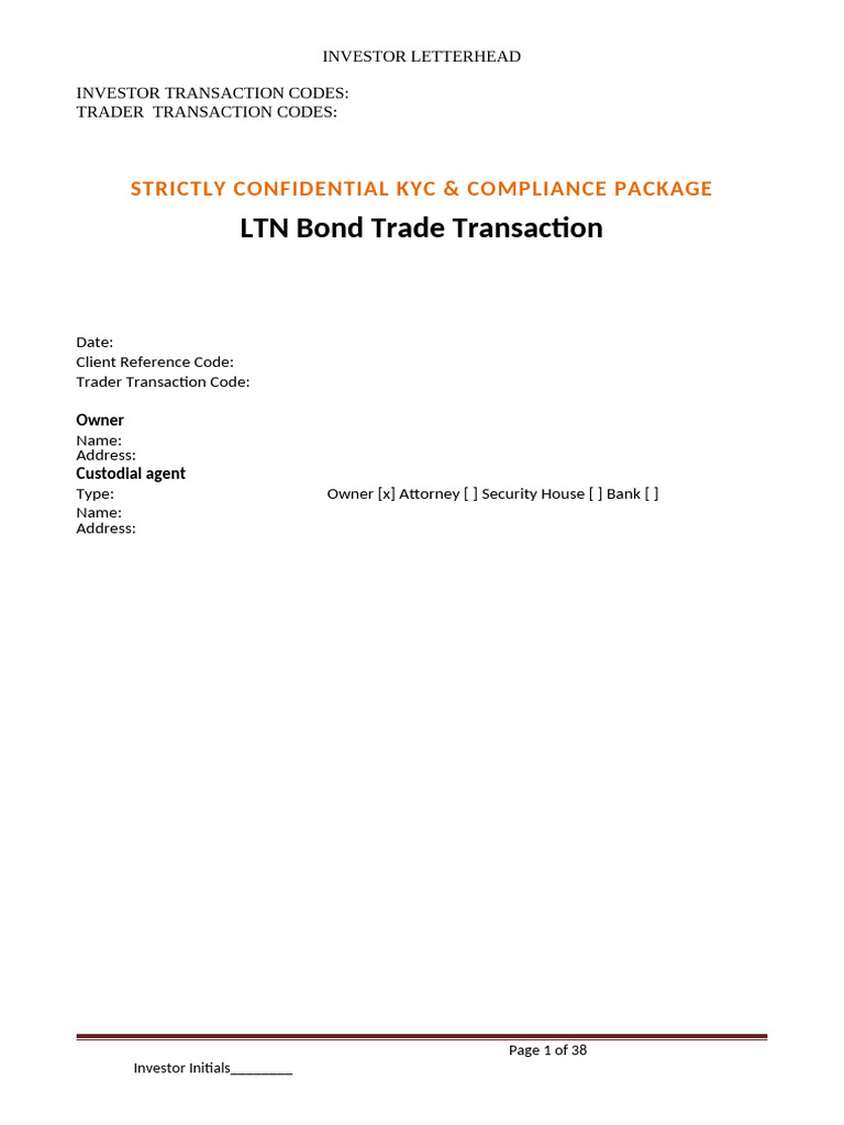Kyc LTN Trade Format Template | PDF