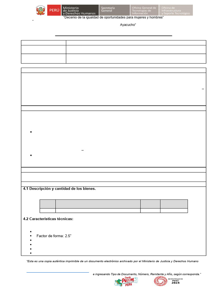 Especificacion Tecnica 000022-2024 Jus-Oist PDF | PDF