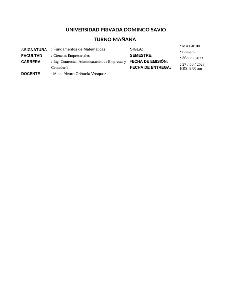 PRACTICA NRO 1 Intro A Matema | PDF