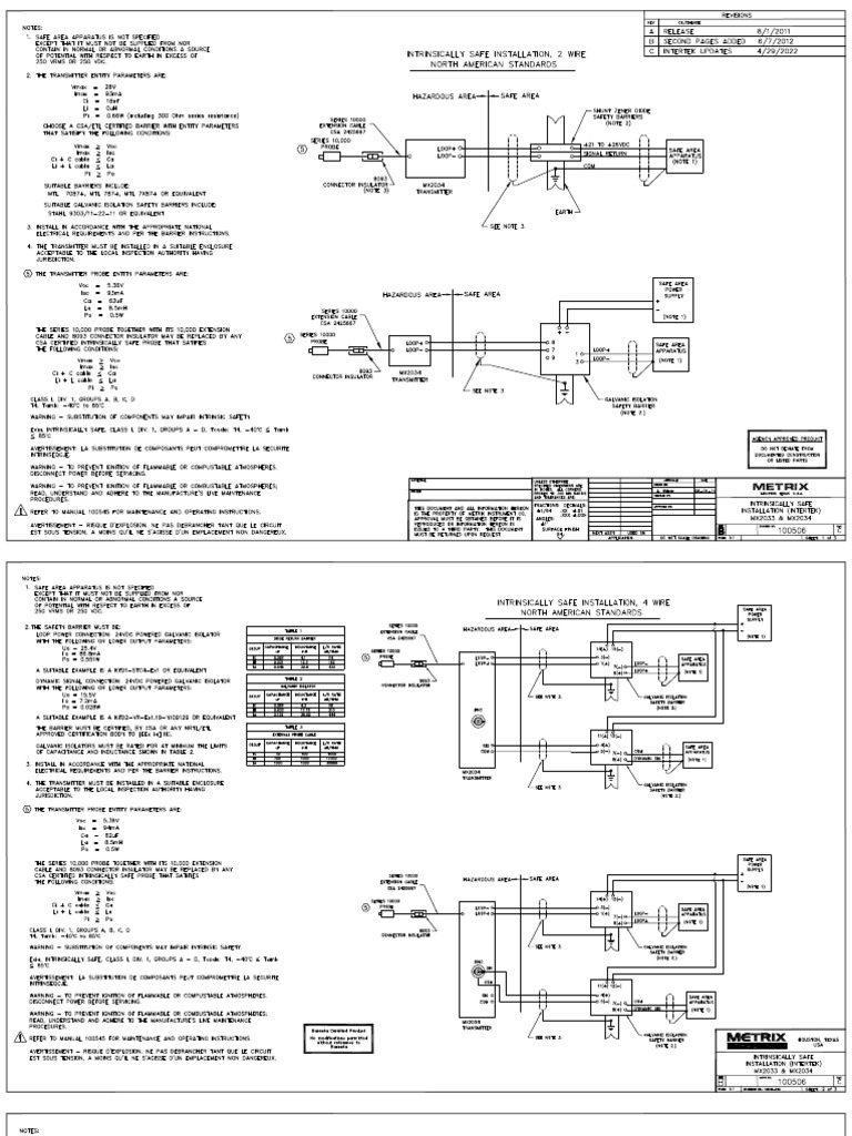 Mx2034 Intertek Div 1 Intrinsically Safe Installation Drawing Doc ...