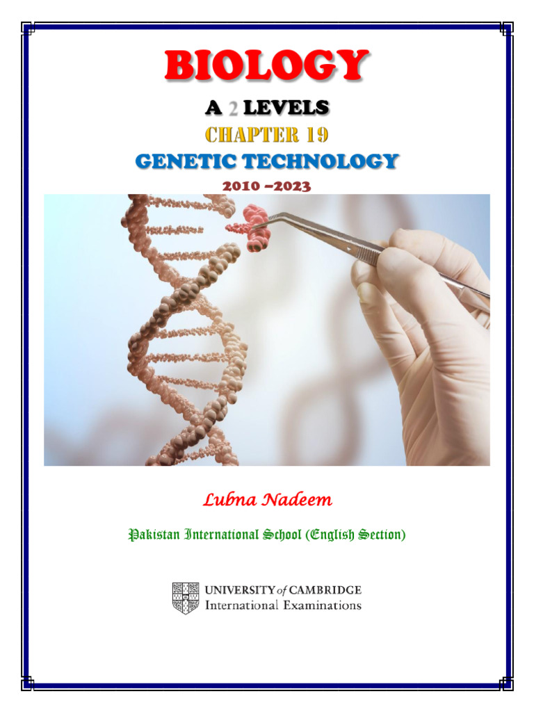 Chapter 19 Genetic Technology A Levels | PDF