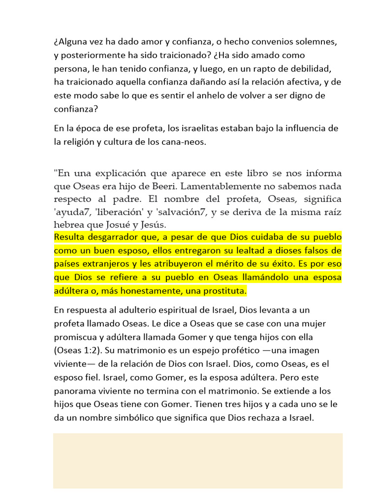 Oseas: Amor y Fidelidad Divina | PDF | Jesús | Profeta