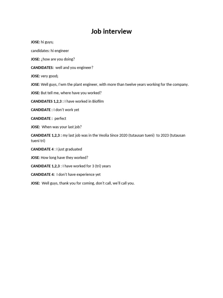 Job Interview | PDF
