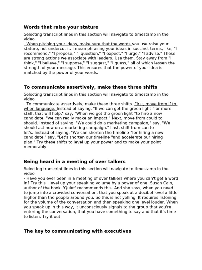 Nano Tips For Communicating With Confidence With Selena Rezvani | PDF