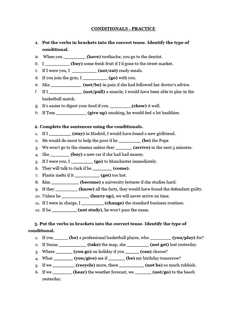 Conditionals - Practice | PDF