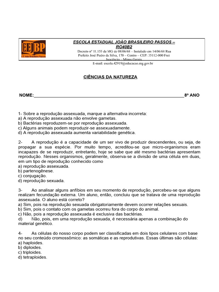 8o ANO CIENCIAS | PDF