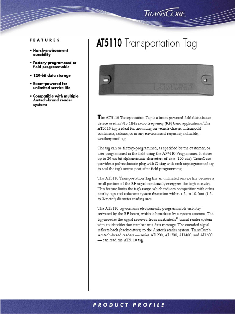 AT5110 Transponder | PDF