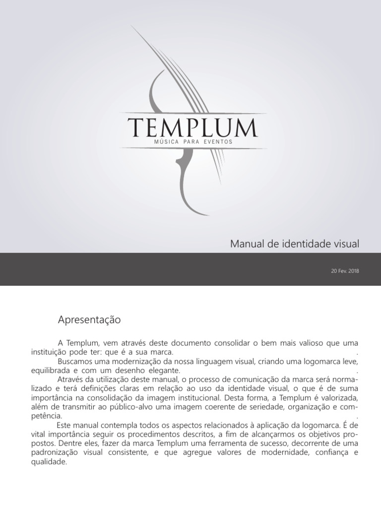 Manual de Identidade Visual Templum | PDF | Design de comunicação ...