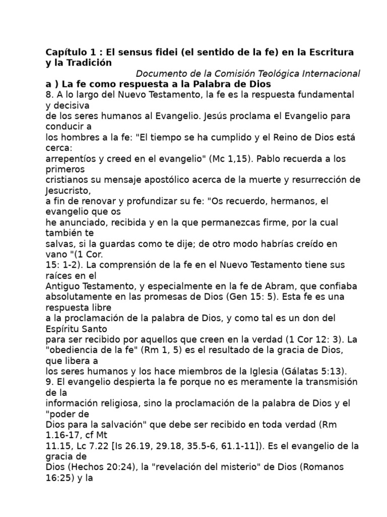 El Sensus Fidei en la Fe Cristiana | PDF | Fe | Jesús