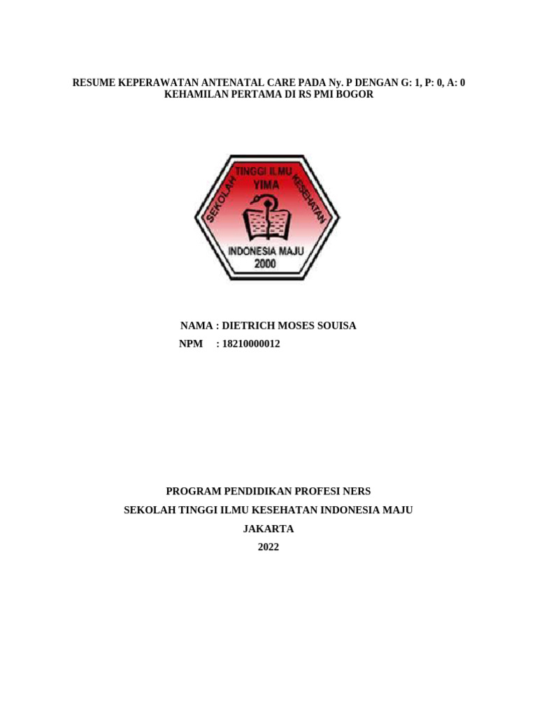 Resume Keperawatan ANC Ny. P | PDF | Animal Anatomy | Circulatory System