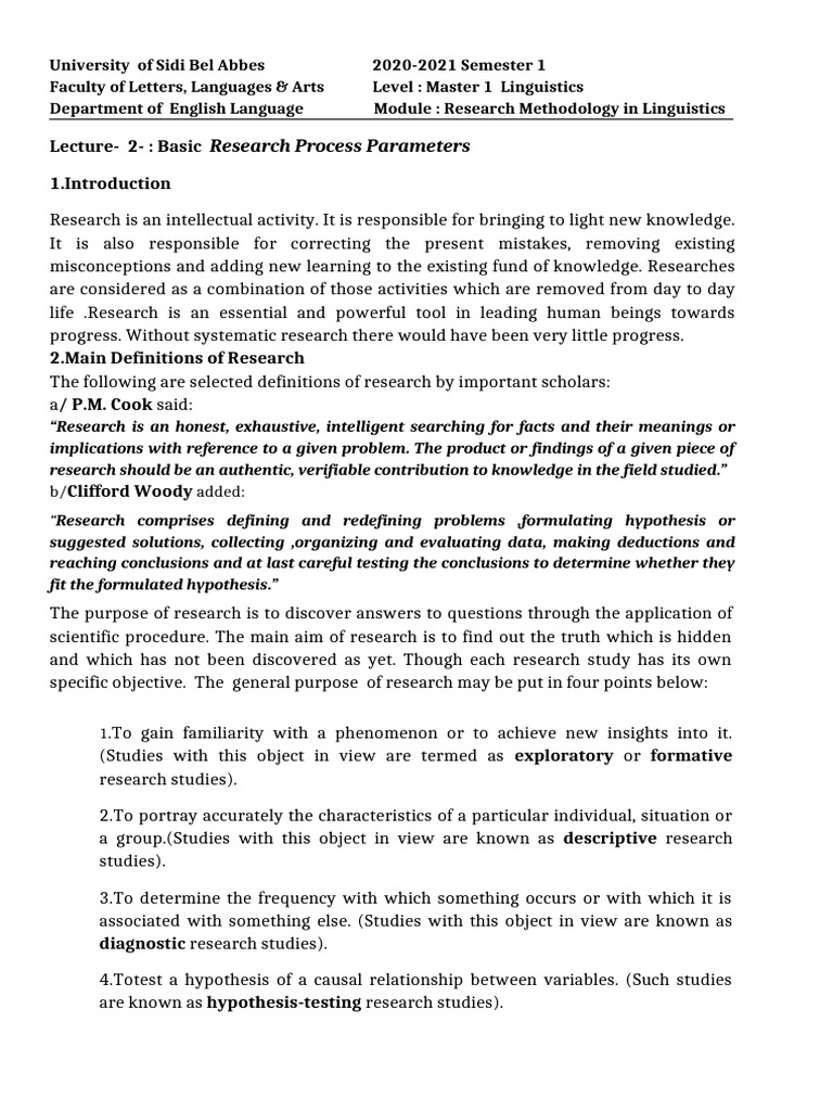 Research Method M1 S1 Ling Lect-2 | PDF