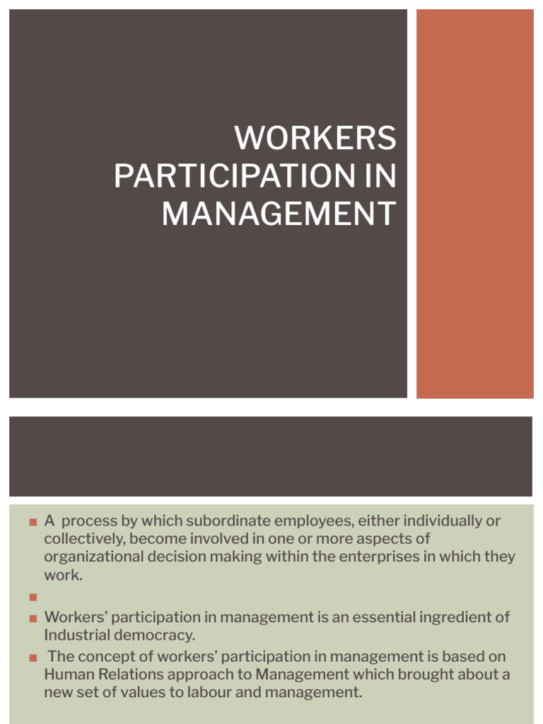 Workers Participation in Management | PDF