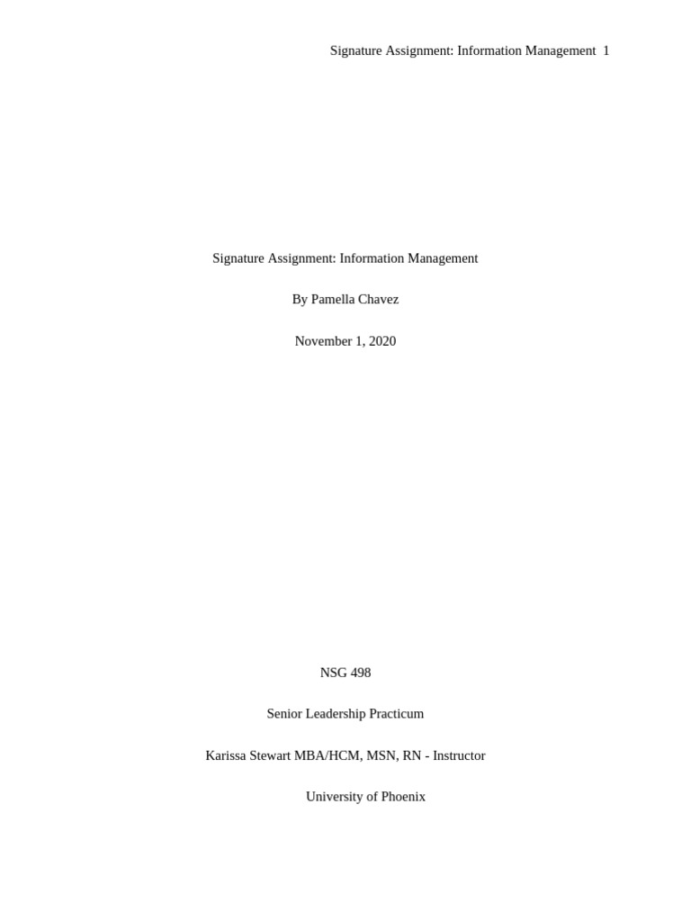 NSG498 Wk2 Assignment | PDF