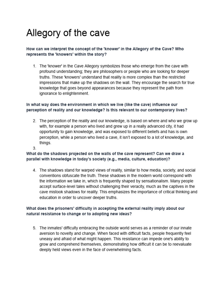 Allegory of The Cave | PDF