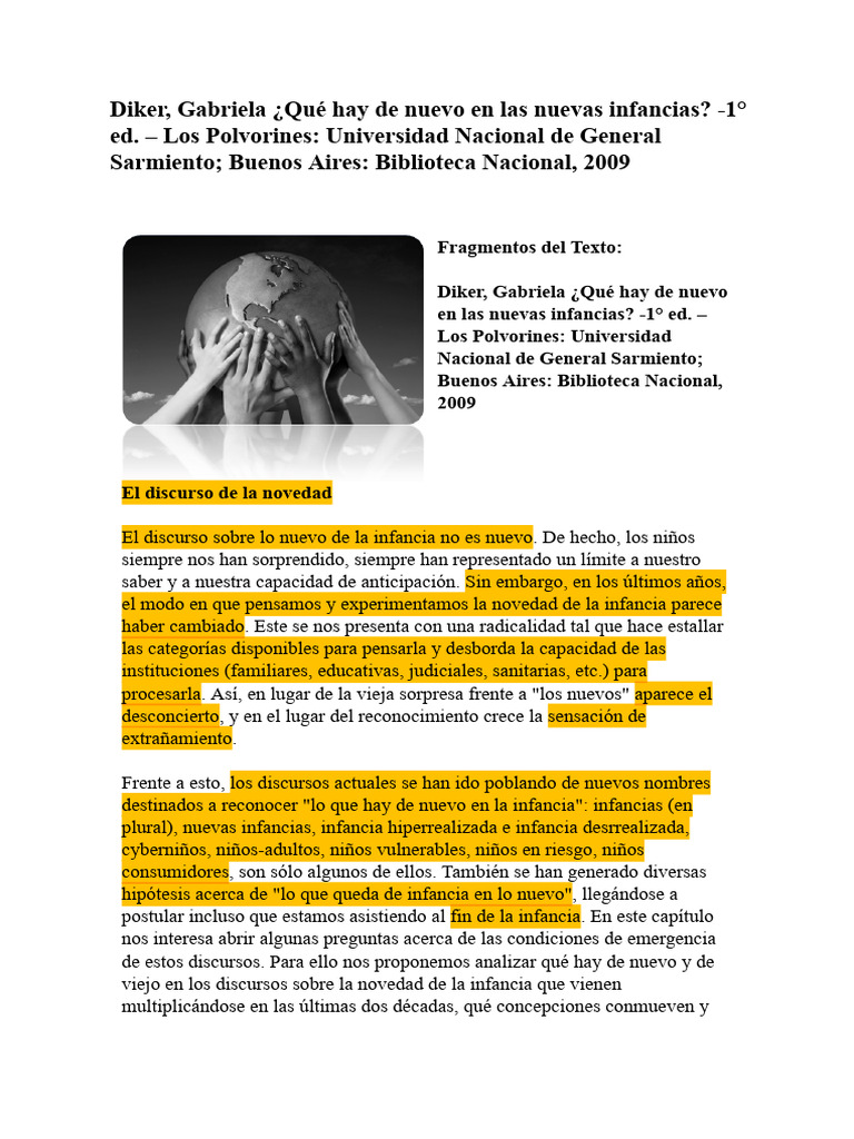 Dicker Qué Hay de Nuevo Acerca de Las Infancias | PDF
