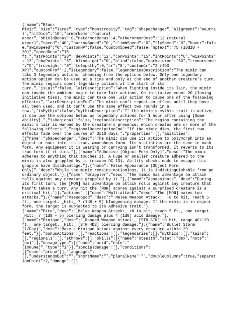 Black Mimic - Monster 2 | PDF