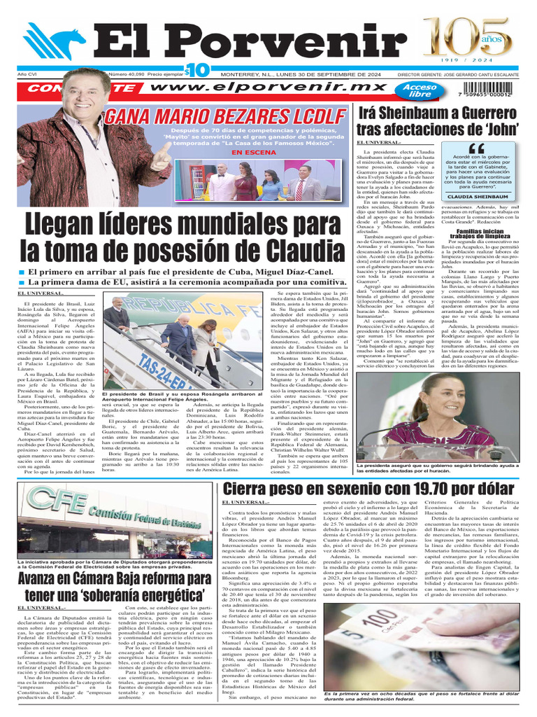 El Porvenir 30-09-24 | PDF
