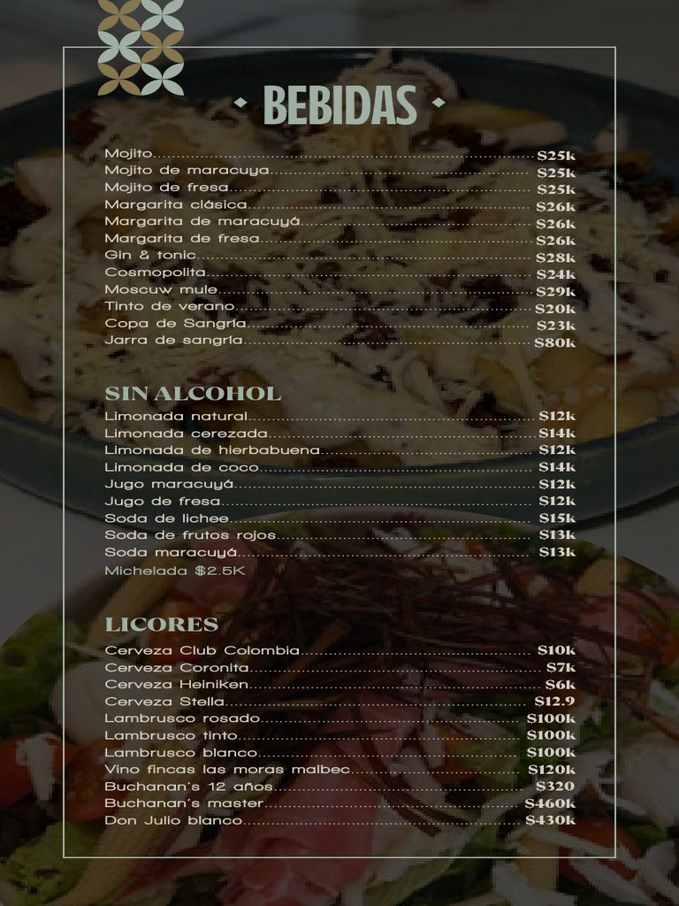 Menu Bebidas | PDF