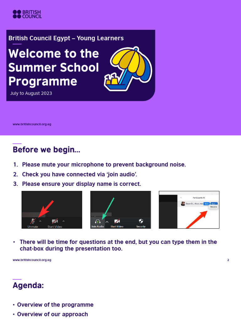 Welcome To Summer School Programme | PDF