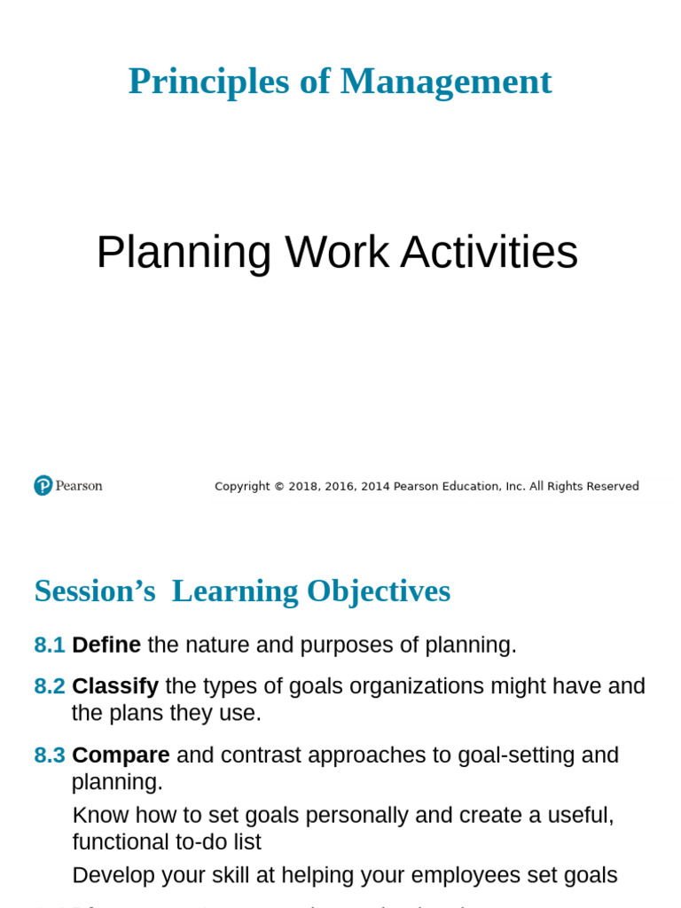 Lecture Slides (Planning Work Activities, Part-1) | PDF