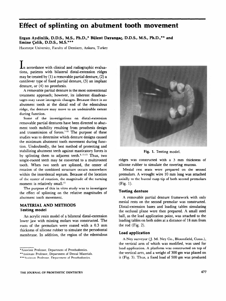 Effect of Splinting On Abtltment To&h Movement | PDF