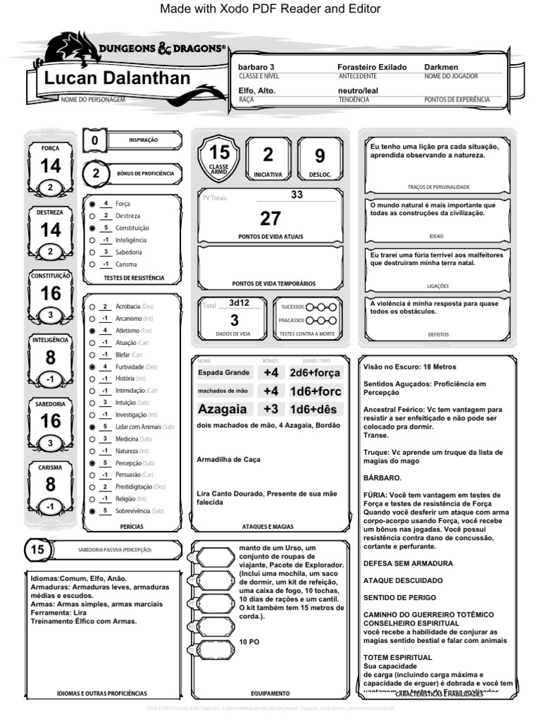 Dd-5e-Ficha-De-Personagem-Automatica-Biblioteca-Elfica-Copy (2) - 1 | PDF