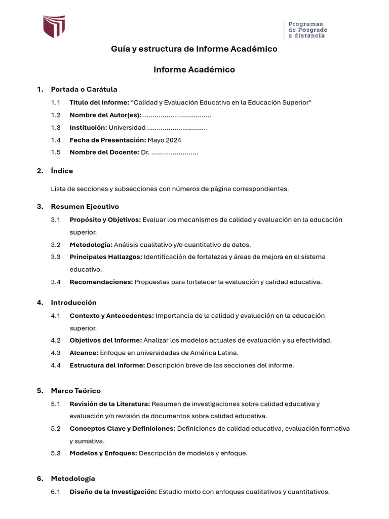 Guia - Estructura de Informe Académico-IPI-S1-ECE-MDU | PDF